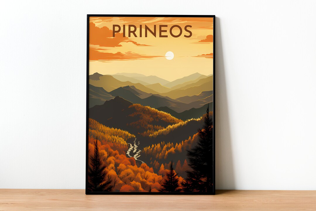 Pyrenees Poster/ Travel Poster/ Catalonia/ Hiking Gift/ Aragon Travel ...