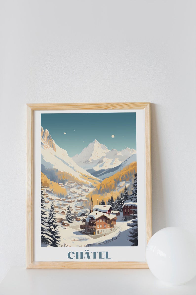 Châtel Poster/ French Alps Poster/ France/ Ski Gift/ Châtel Travel Gift ...