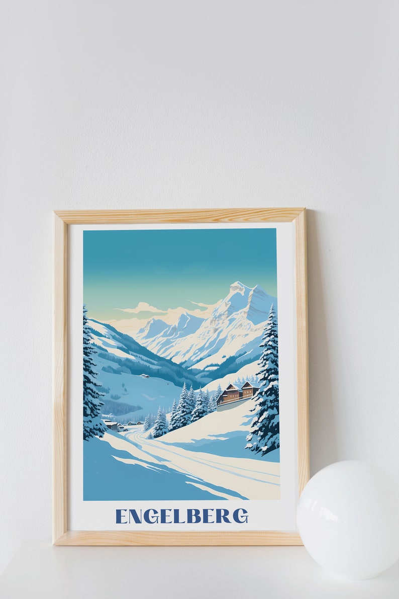 Art Digital Print Engelberg, Alps Mountains Landscape Poster ...