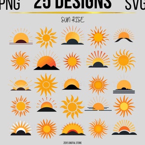 Sunrise SVG Sun Svg for Cricut Sunrise Clipart Sunrise Cut File Sun Svg ...