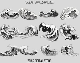 WAVE Svg Bundle, Wave Svg Cut Files for Cricut, Wave Clipart, Waves Svg ...