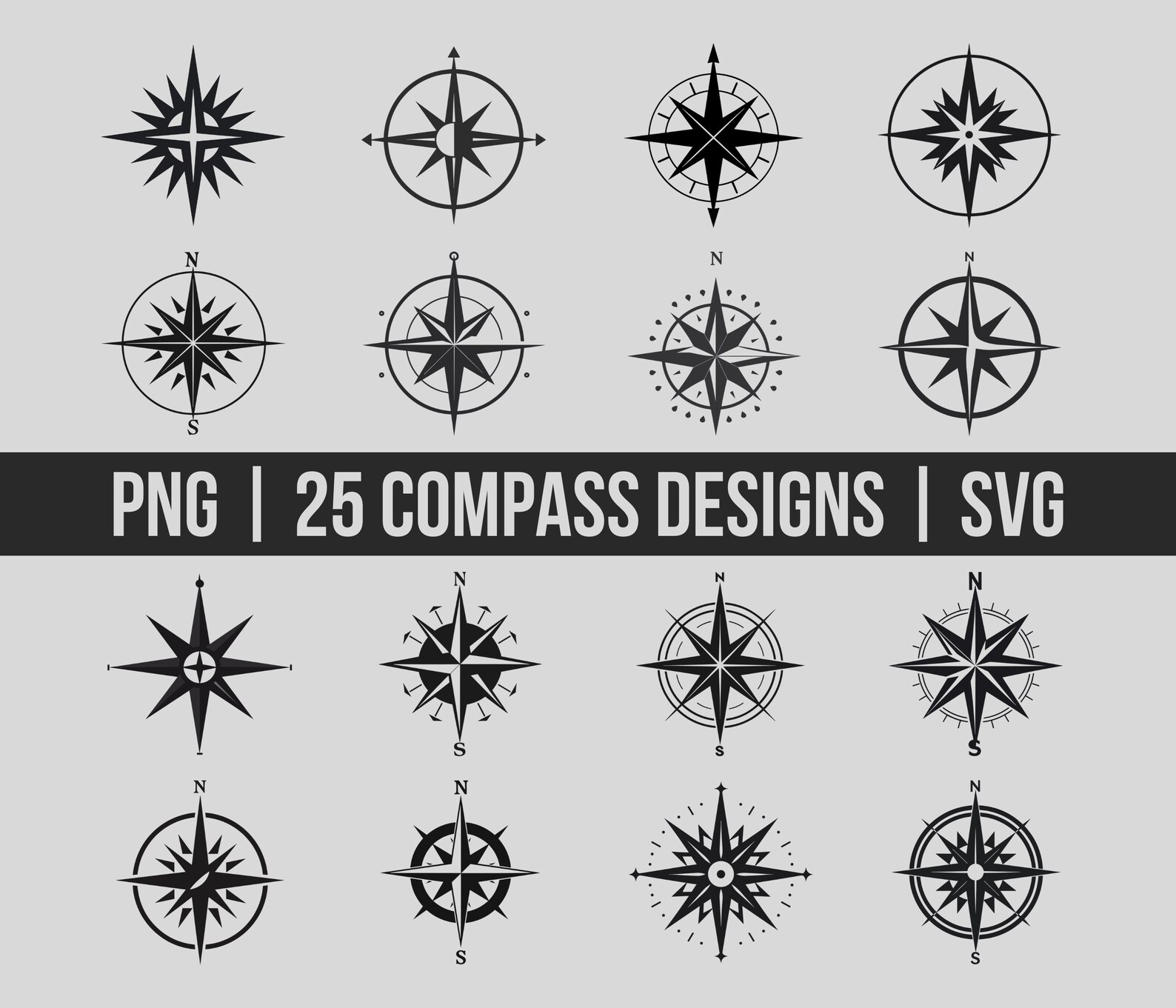 Compass SVG, Nautical Compass SVG, Compass PNG, Compass Cricut, Sea ...