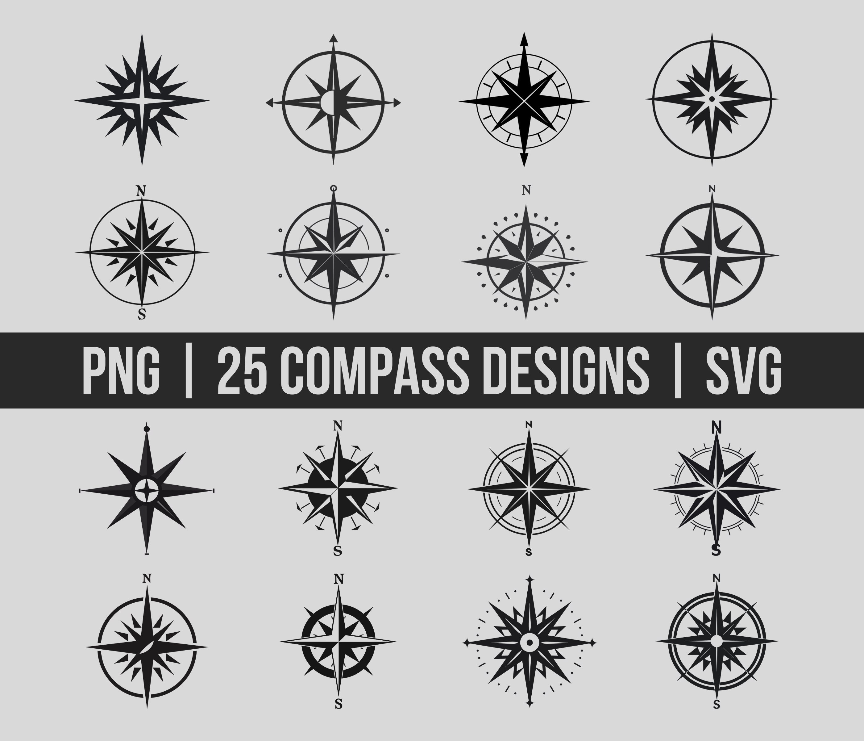 Compass SVG, Nautical Compass SVG, Compass PNG, Compass Cricut, Sea ...