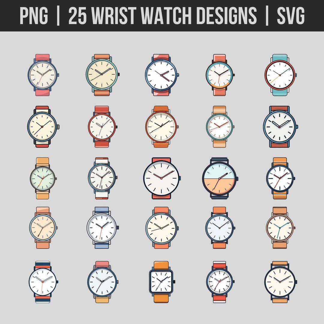 Watch Svg, Instant Download, Watch Icons, Clock Clipart, Clock Png ...