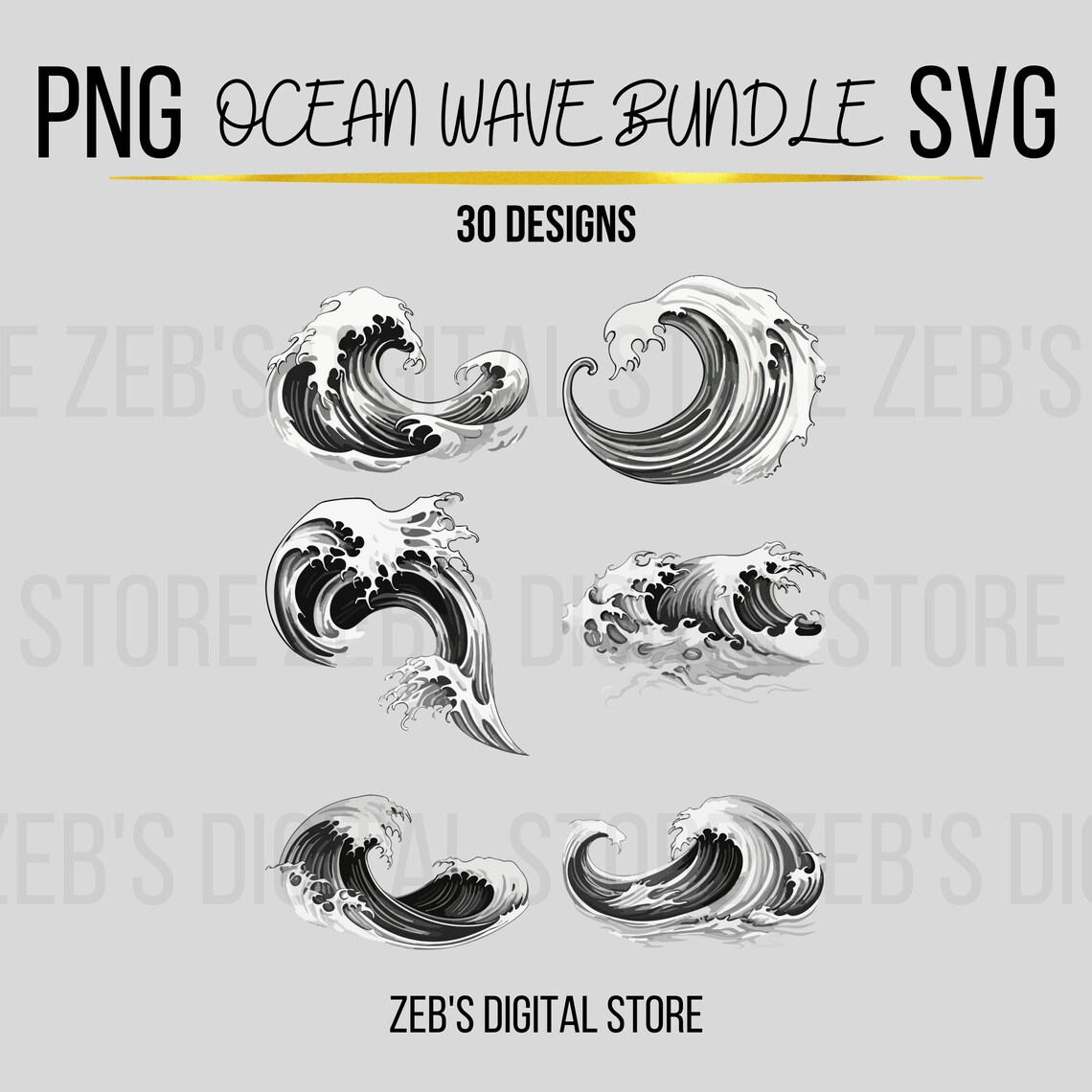 WAVE SVG, Wave Svg Cut Files for Cricut, Wave Clipart, Waves Svg Cut ...