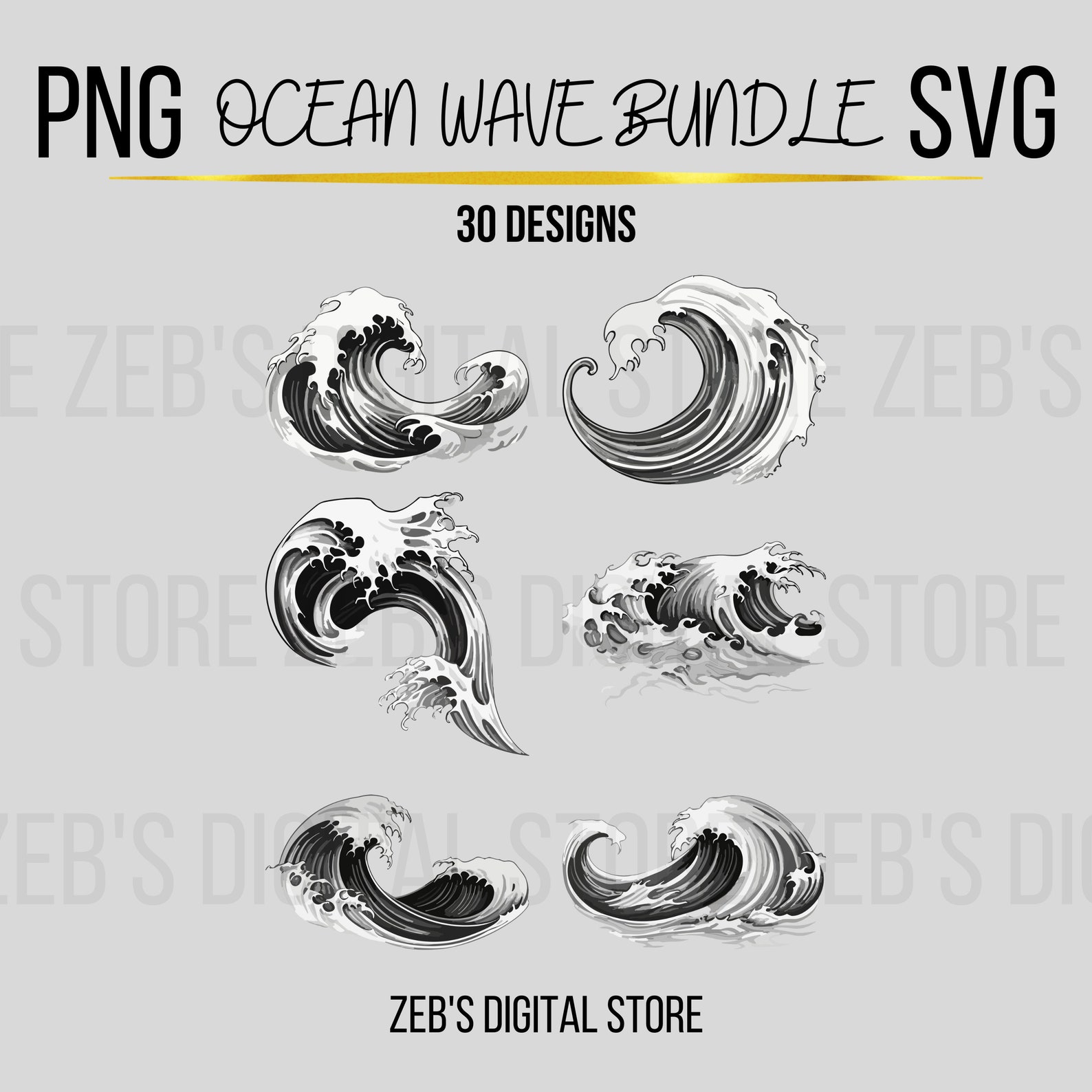 WAVE SVG, Wave Svg Cut Files for Cricut, Wave Clipart, Waves Svg Cut ...