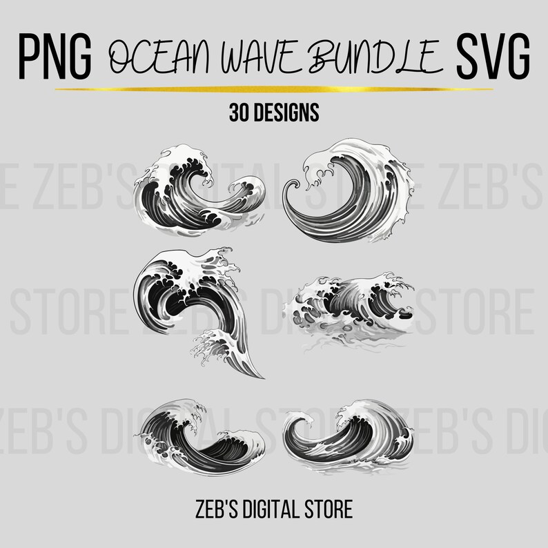 WAVE SVG, Wave Svg Cut Files for Cricut, Wave Clipart, Waves Svg Cut ...