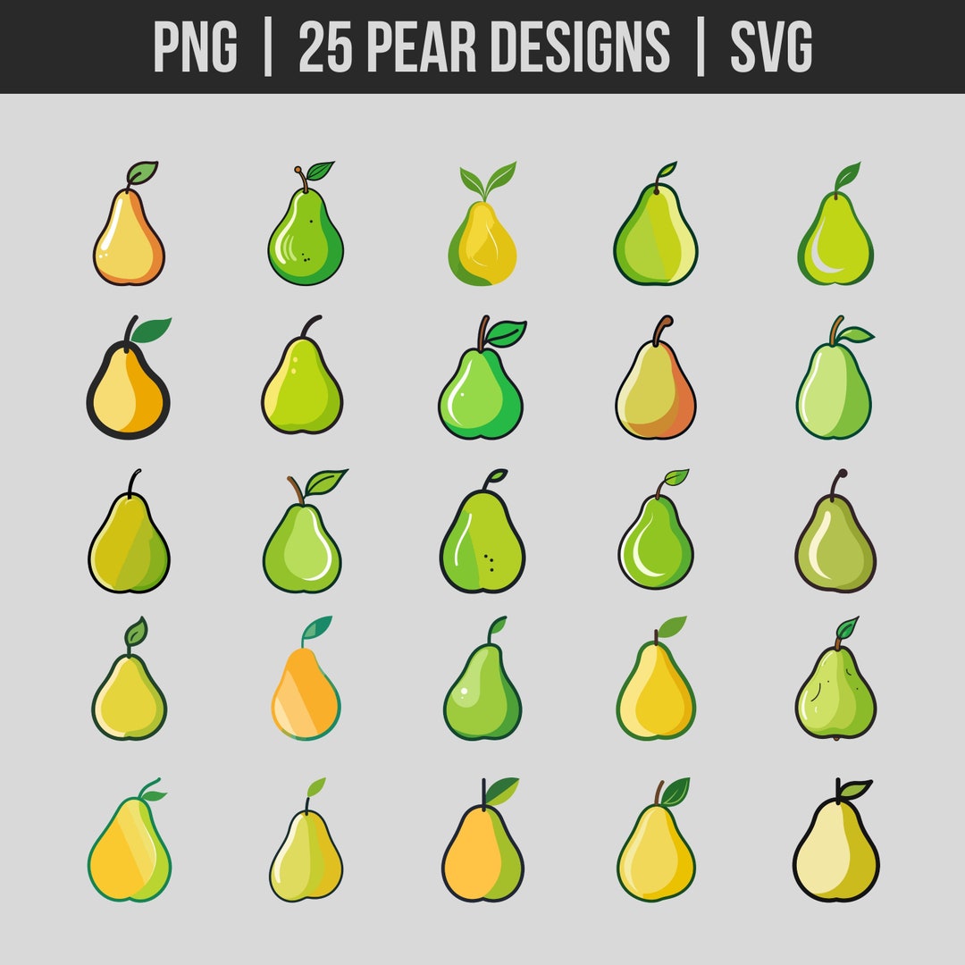 Pear Svg, Instant Download, Pear Png, Pear Clipart, Pear Cut File, Pear ...