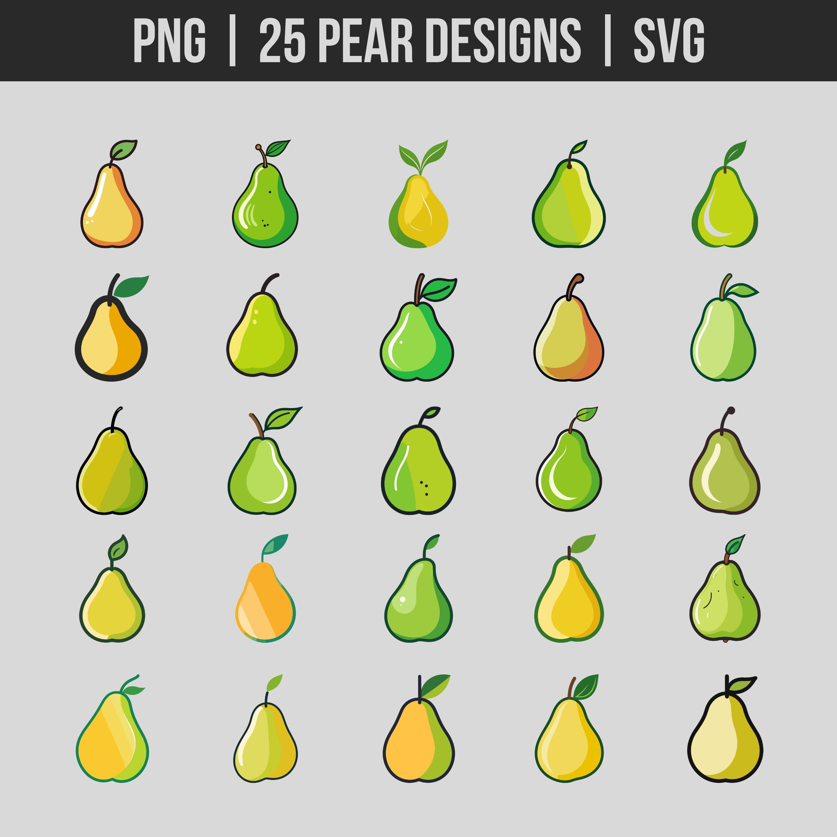 Pear Svg, Instant Download, Pear Png, Pear Clipart, Pear Cut File, Pear ...