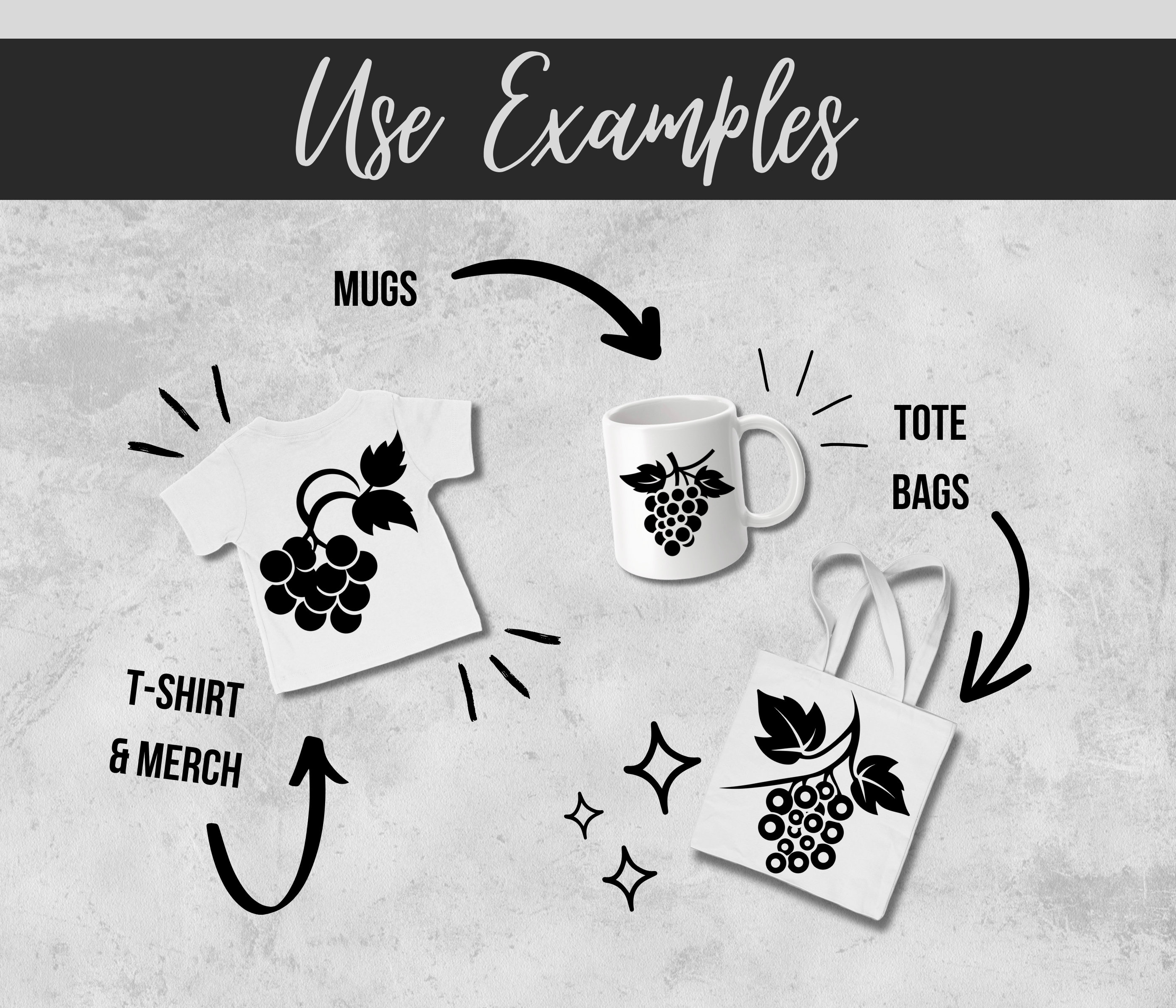 Grape SVG, Fruit SVG, Grape Clipart, Grape Silhouette, Grape Vector ...