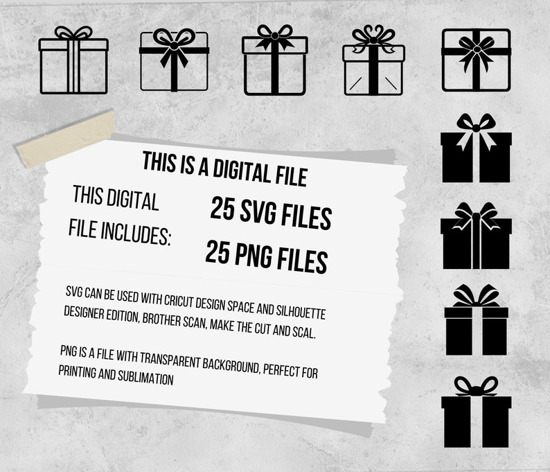 Presents SVG Bundle, Present SVG, Gift Box SVG, Gift Box Cut File, Gift ...