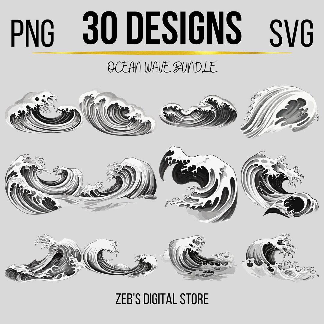 WAVE SVG, Wave Svg Cut Files for Cricut, Wave Clipart, Waves Svg Cut ...