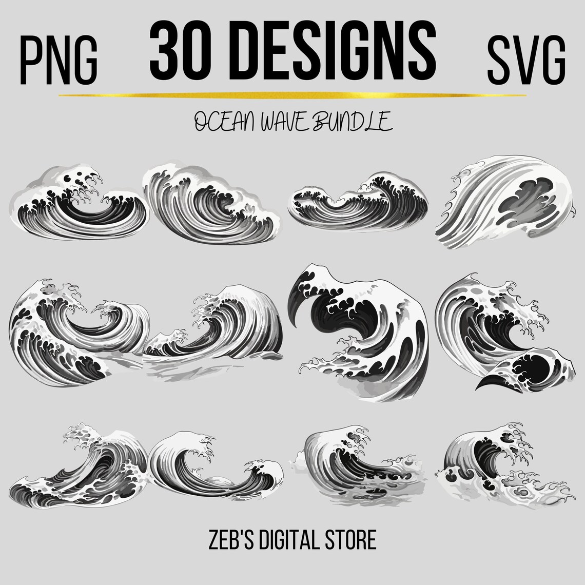 WAVE SVG, Wave Svg Cut Files for Cricut, Wave Clipart, Waves Svg Cut ...