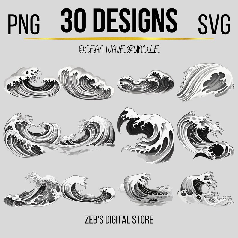 WAVE SVG, Wave Svg Cut Files for Cricut, Wave Clipart, Waves Svg Cut ...