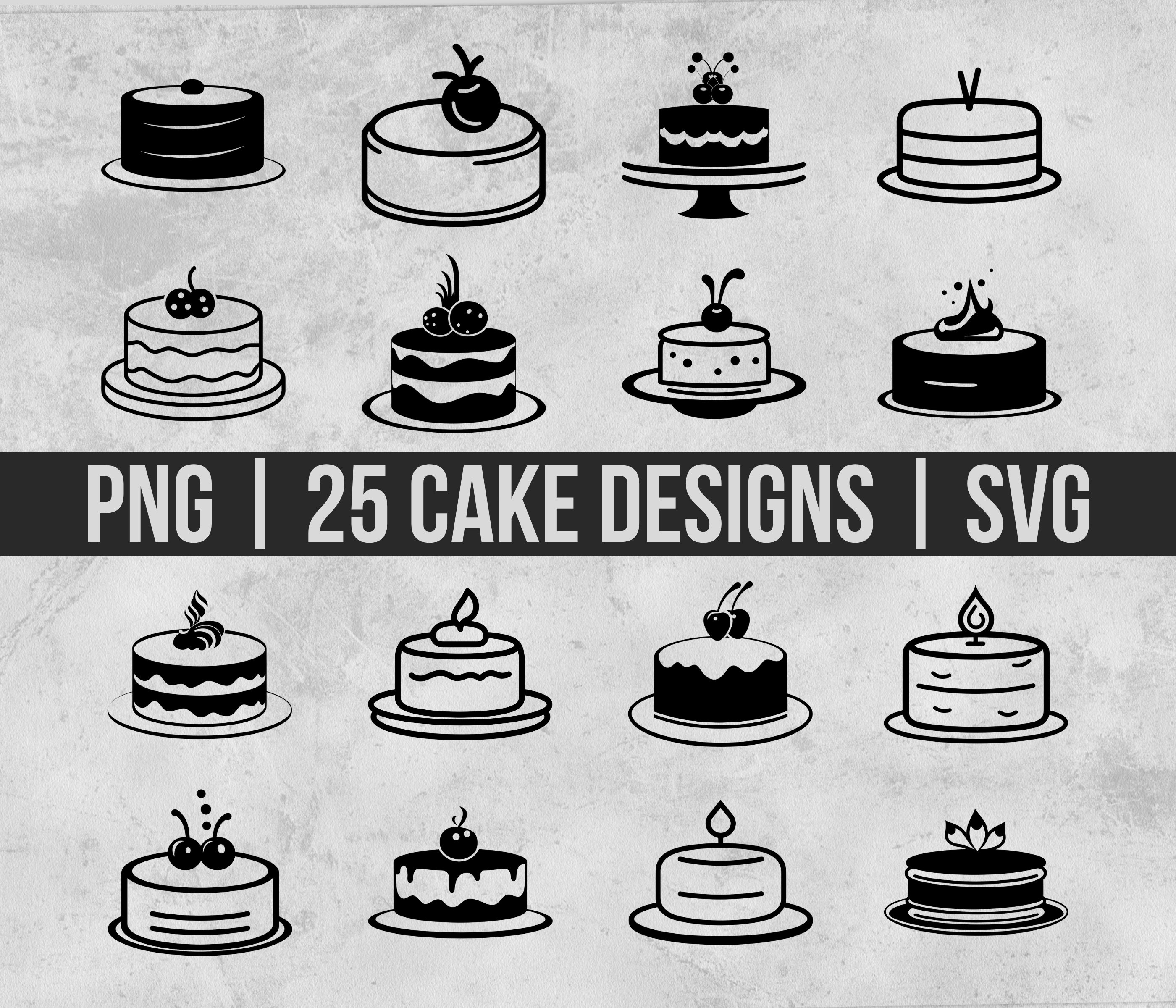 Birthday Cake SVG, Cake Vector, Cake Clipart,cake Cricut,cake Cut File ...