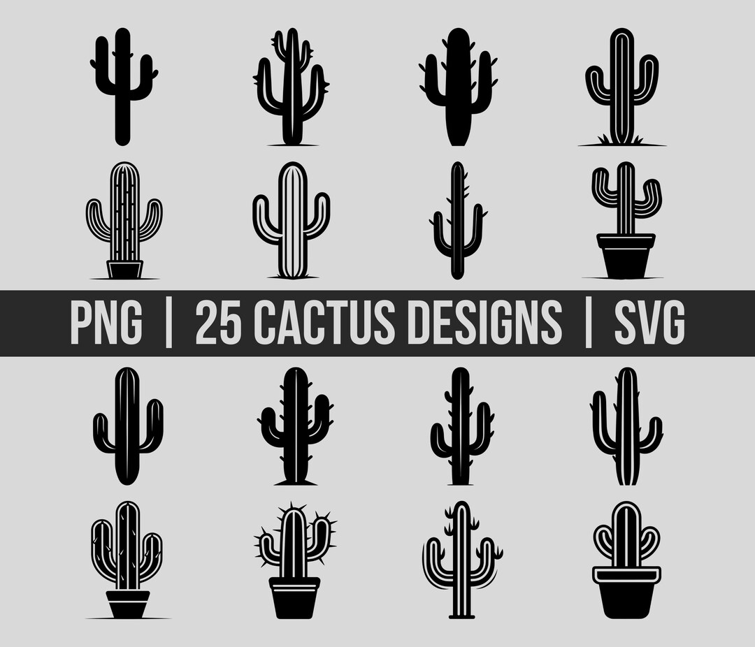 Cactus SVG Bundle, Silhouette Cactus, Cactus Flower SVG, Cacti Cut ...