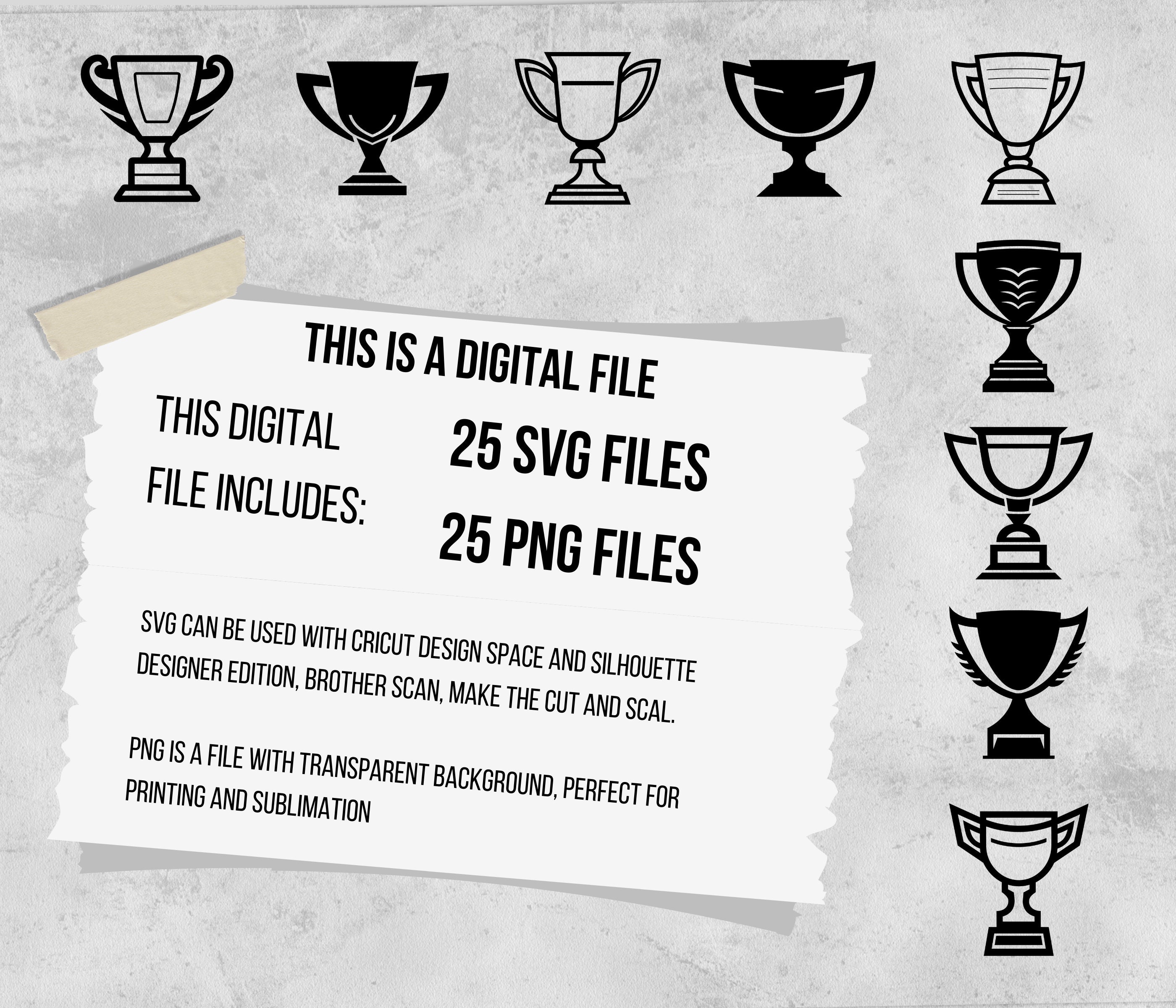 Trophy Svg Trophy Clipart Trophy Cut File Trophy for - Etsy