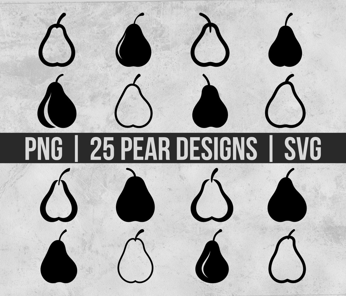 Pear SVG, Fruit Shapes, Pear PNG, Pear Clipart, Pear Cut File, Pear ...