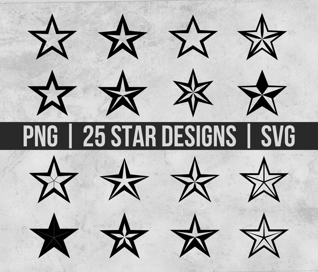 Star Svg Bundle, Transparent Stars, Stars Silhouette, Star Cutting File ...