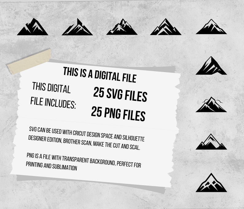 Mountain SVG Mountain SVG File Mountain Vector Mountain Cut - Etsy