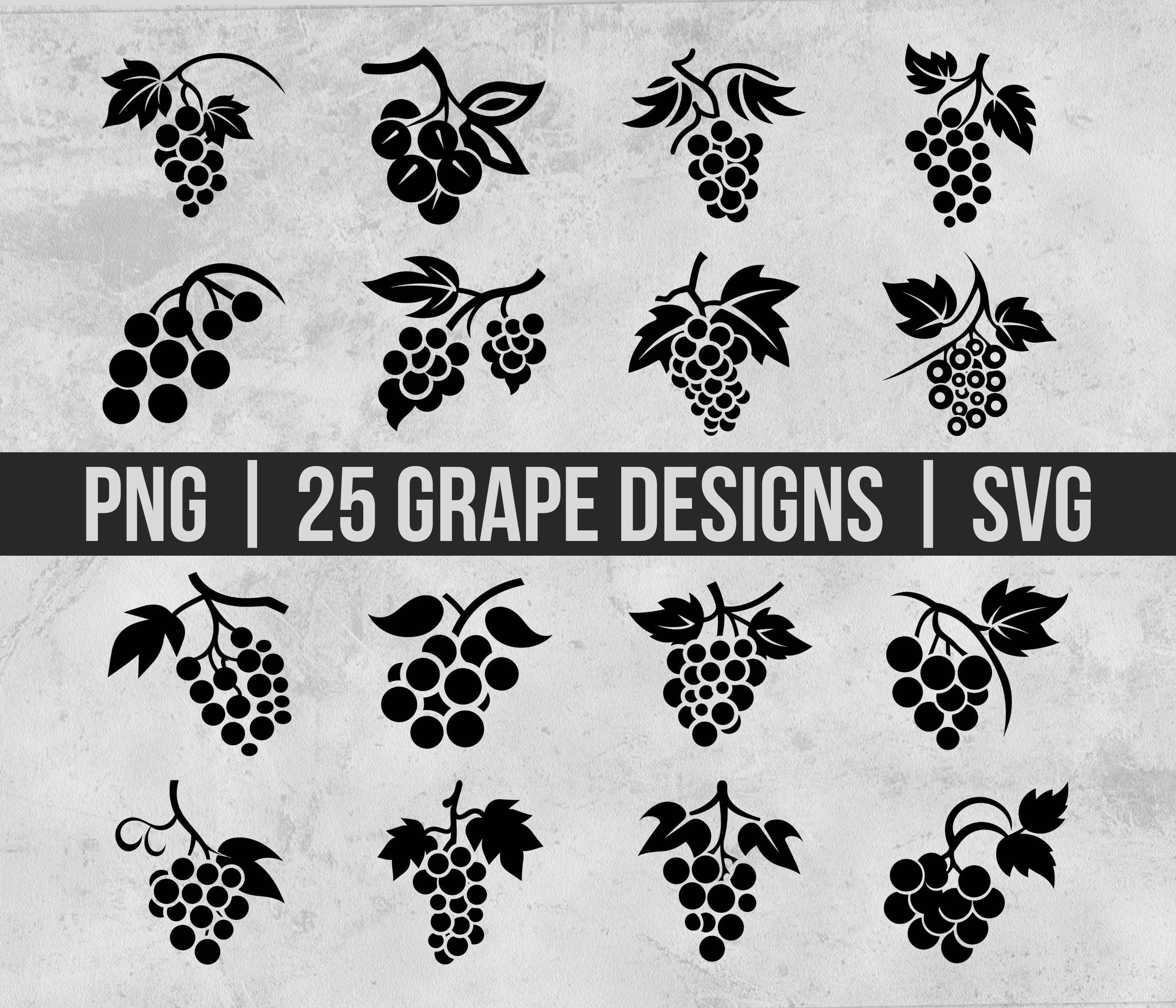 Grape SVG, Fruit SVG, Grape Clipart, Grape Silhouette, Grape Vector ...