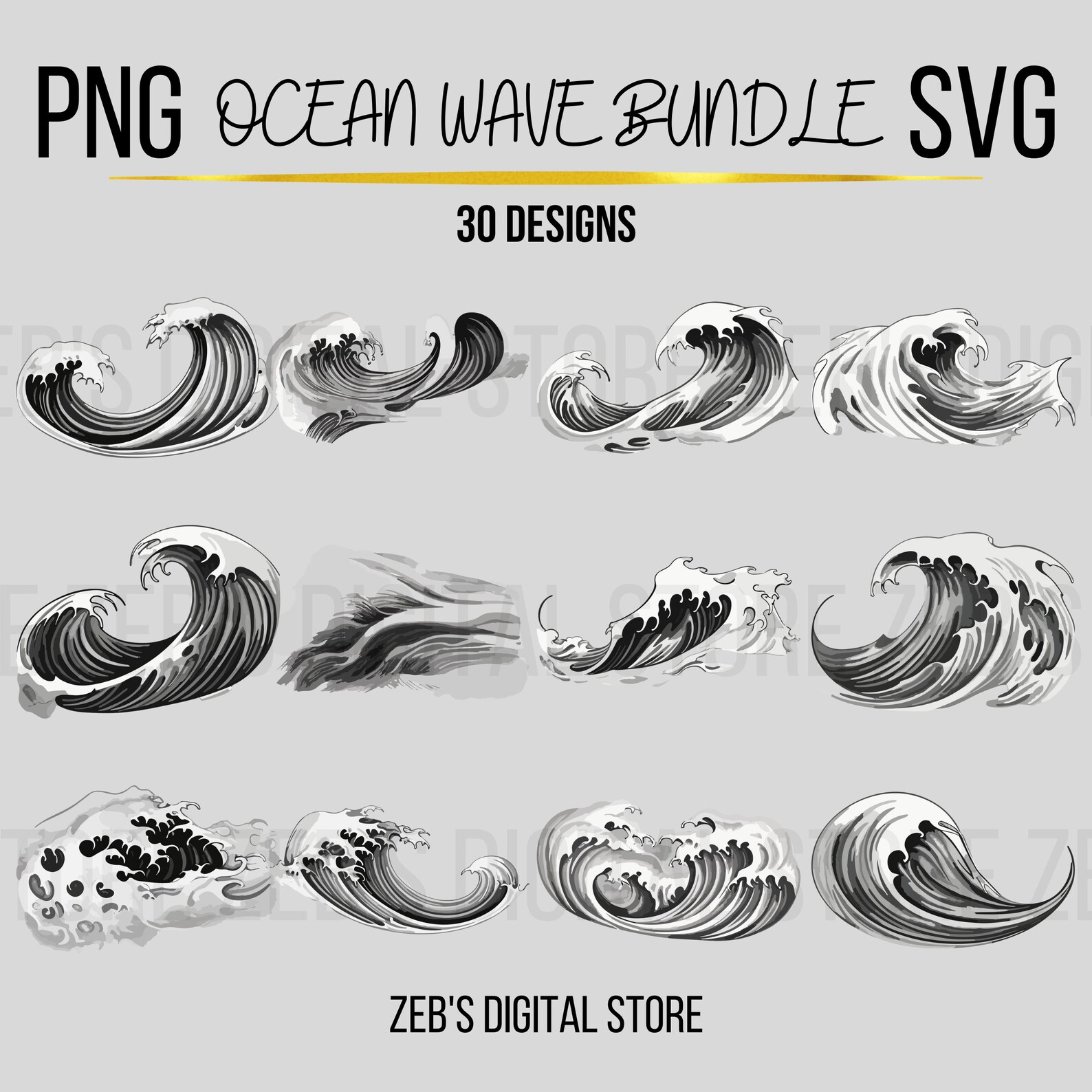 WAVE SVG, Wave Svg Cut Files for Cricut, Wave Clipart, Waves Svg Cut ...