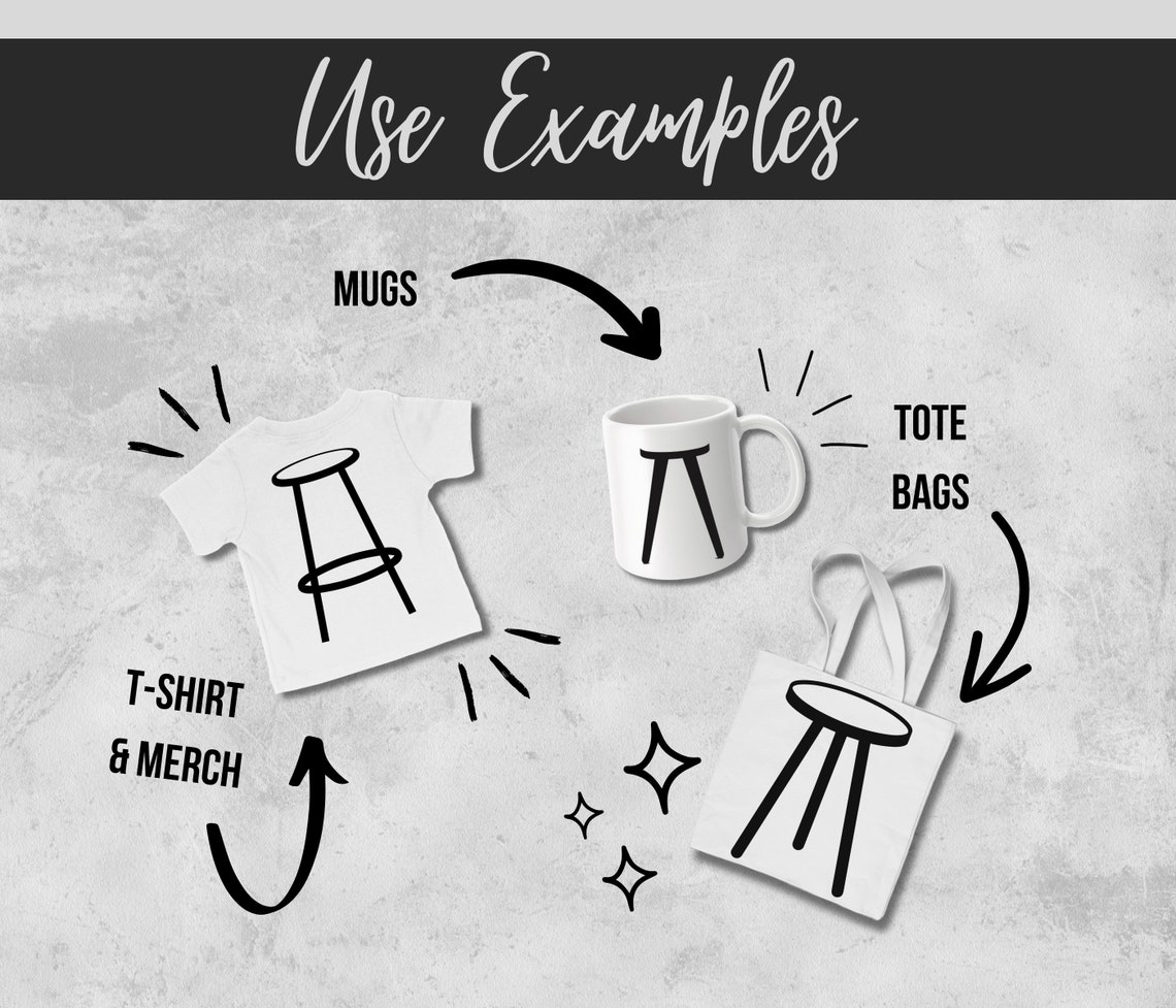 Stool SVG, Stool Cricut, Stool Silhouette, Stool Cut File, Stool Clip ...