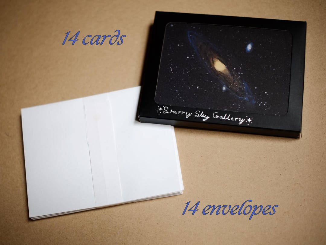 Astronomy Themed Greeting Cards - Set of 14 - Galaxy and Nebula Cards ...