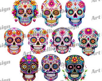 Sugar Skull Owl Clipart - Cute Day of the Dead Animal Clip Art in PNG ...