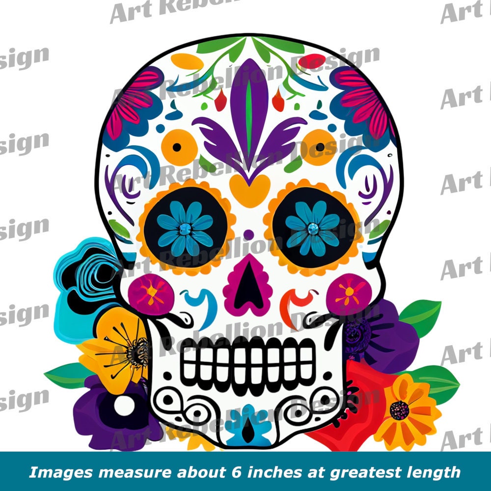 Day of the Dead Sugar Skull Clipart Cute Sugar Skull Clip - Etsy