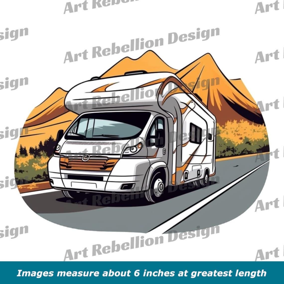 RV, Motorhome Clipart - Recreational Vehicle Clip Art in PNG - Instant ...