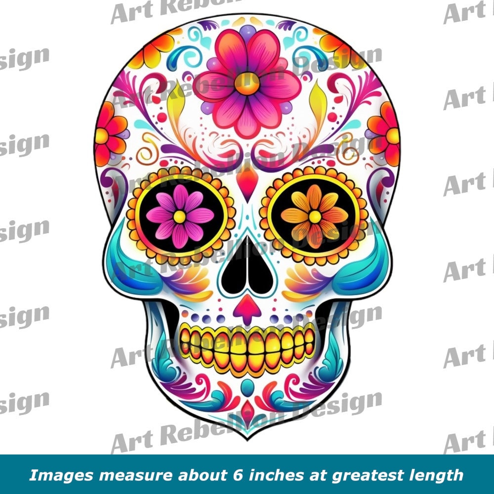 Day of the Dead Sugar Skull Clipart Cute Sugar Skull Clip Art in PNG ...