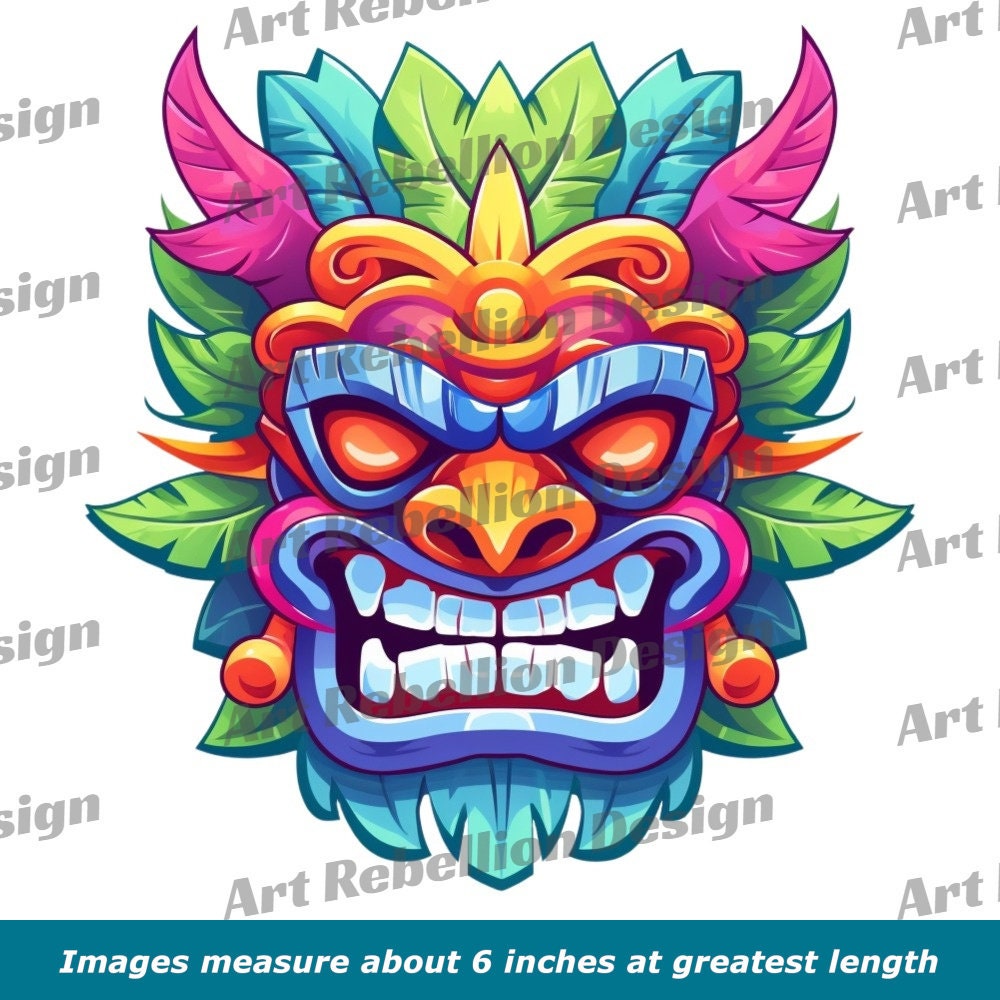 The Tiki Collection Clipart - 50 Cute Tiki Clip Art in PNG - Instant ...