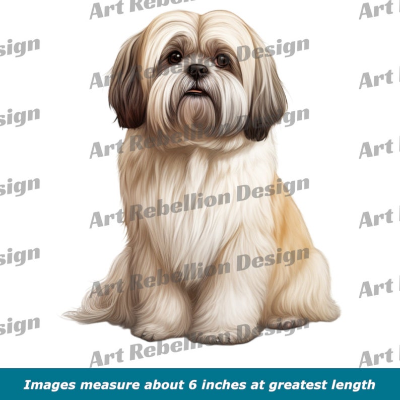 Lhasa Apso Dog Clipart - Cute Dog Clip Art in PNG - Instant Download ...