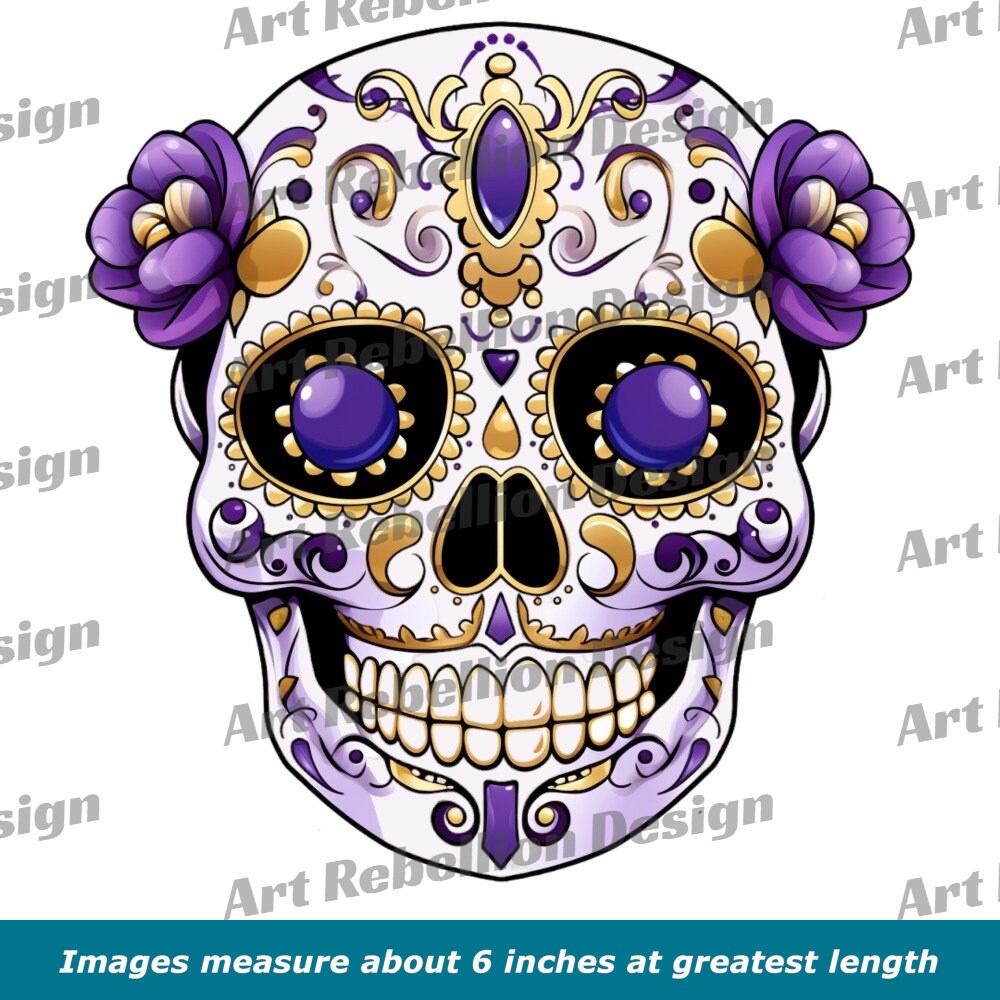 Sugar Skull Collection Clipart 50 Cute Sugar Skull Clip Art in PNG ...