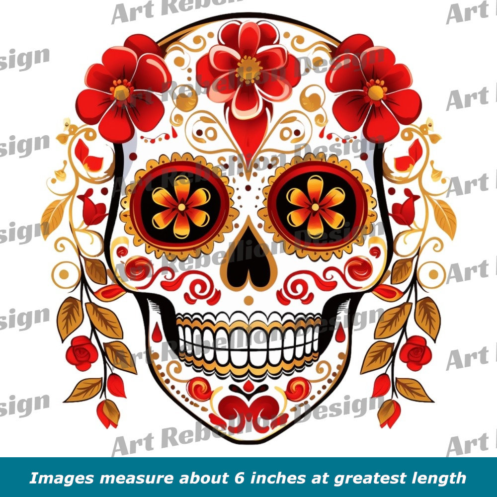 Sugar Skull Collection Clipart 50 Cute Sugar Skull Clip Art in PNG ...
