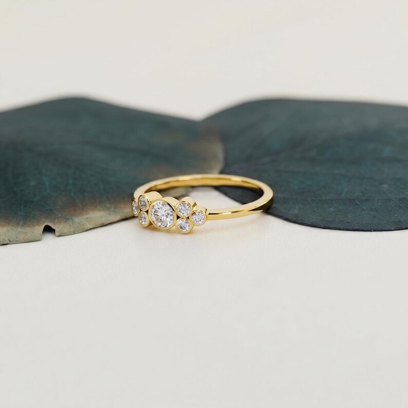 Round Moissanite Ring, 1CT Solitaire Engagement in 14K Gold - Etsy UK