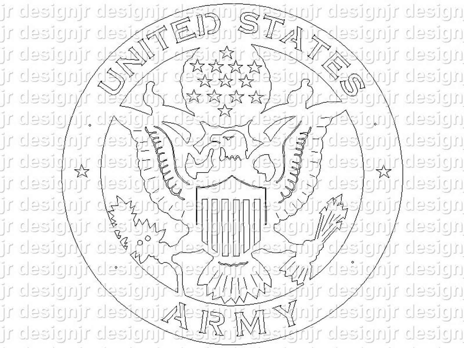 United States Army Dxf Digital Download/cnc Plasma/cnc Router/cnc Laser ...