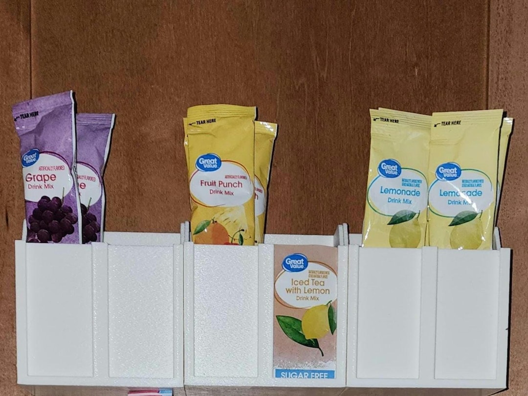 2 Flavor, Water Flavor Packet Organizer: Set of 3, Mounts Behind ...