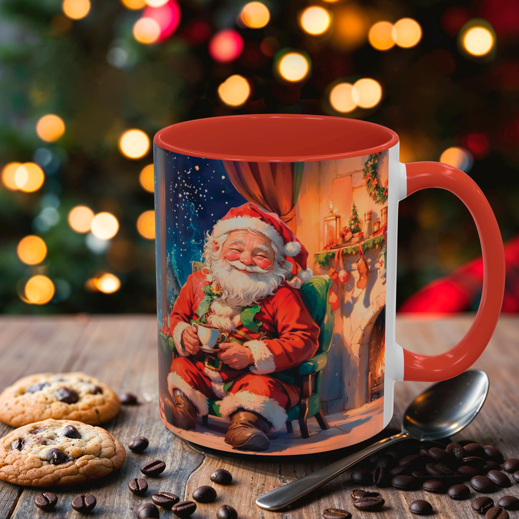 Christmas Magic Santa Claus Mug Cozy Holiday Coffee Tea Cup Festive ...