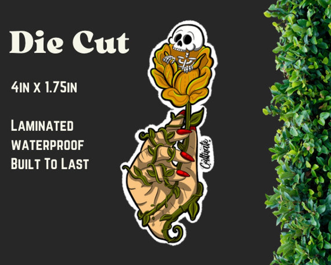 Skeleton Bloom | Vinyl Sticker | Decal - Etsy