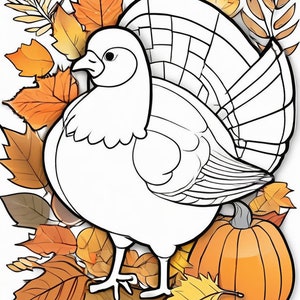 Fall Turkey Coloring Pages for Kids - Etsy