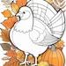 Fall Turkey Coloring Pages for Kids - Etsy