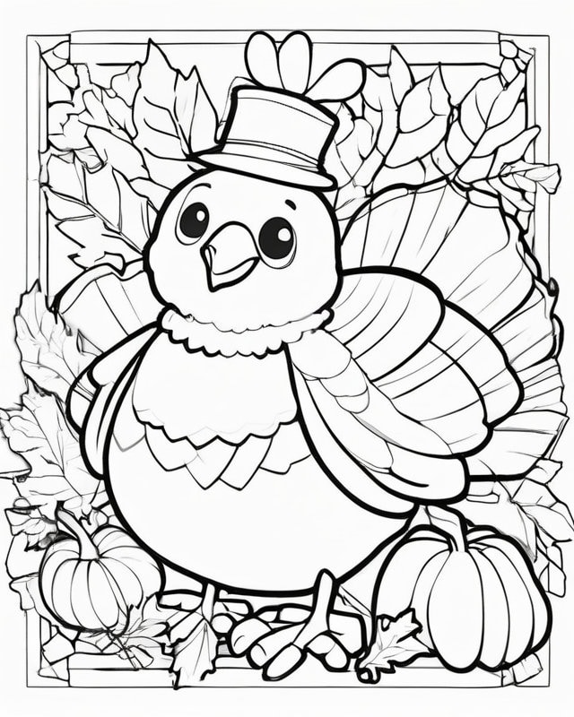 Fall Turkey Coloring Pages for Kids - Etsy