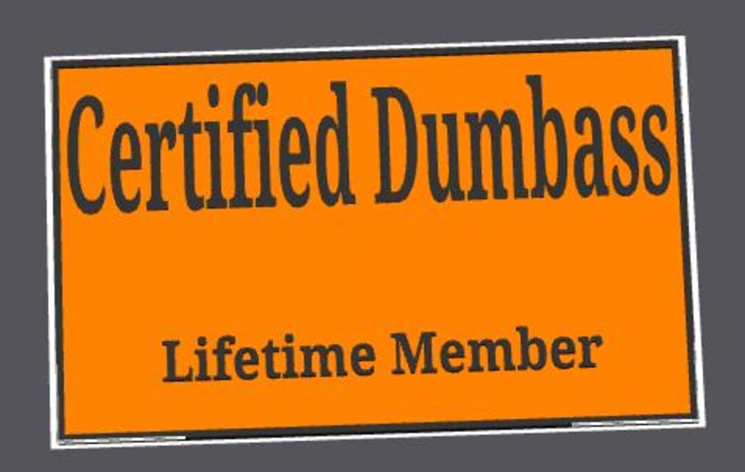 Certified Dumbass Business Card STL - Etsy