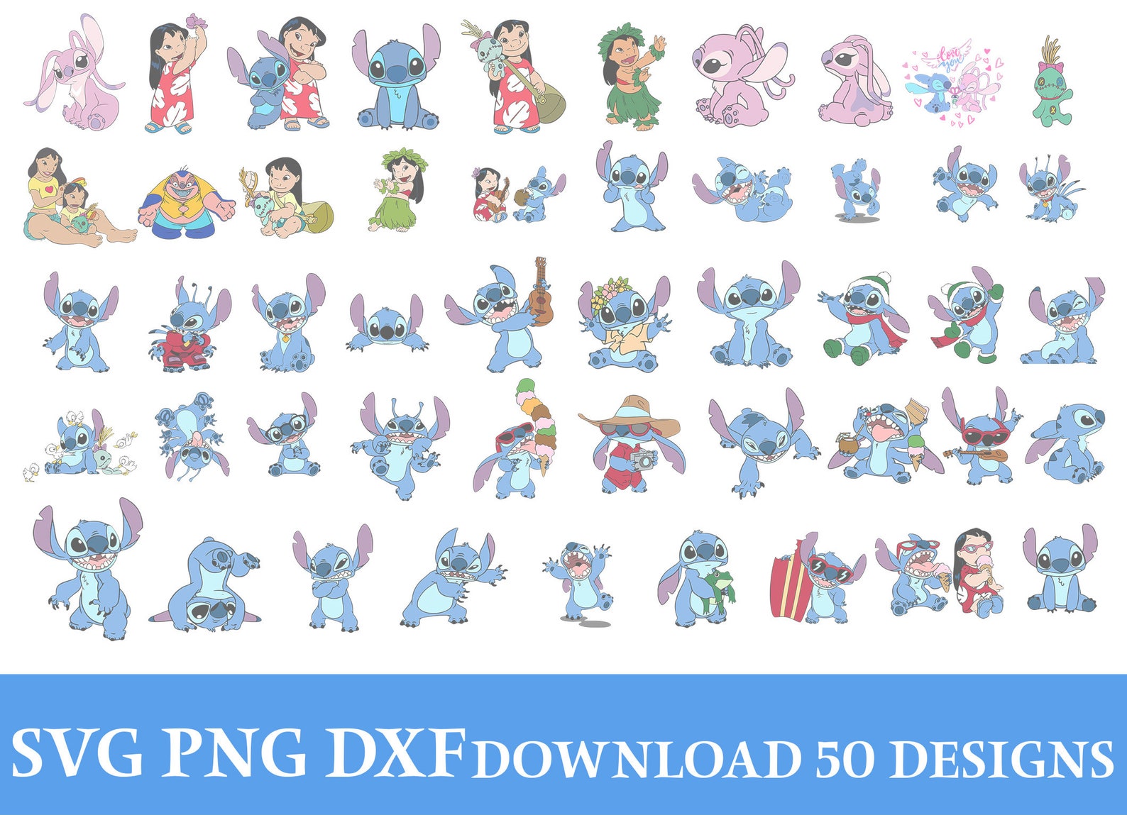 Lilo and Stitch Svg for Cricut, Layered Files, Lilo and Stitch Svg ...