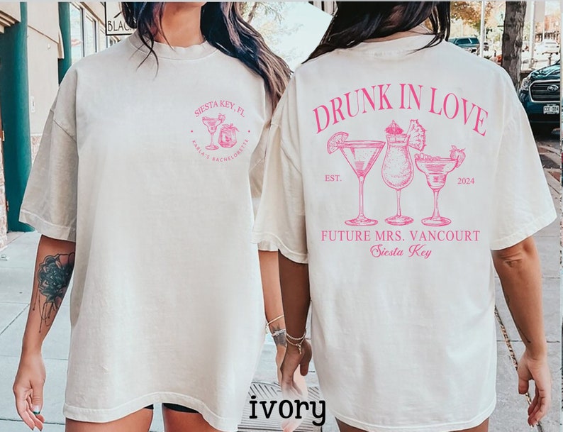 Drunk in Love Bachelorette Party Shirts, Luxury Bachelorette Merch ...