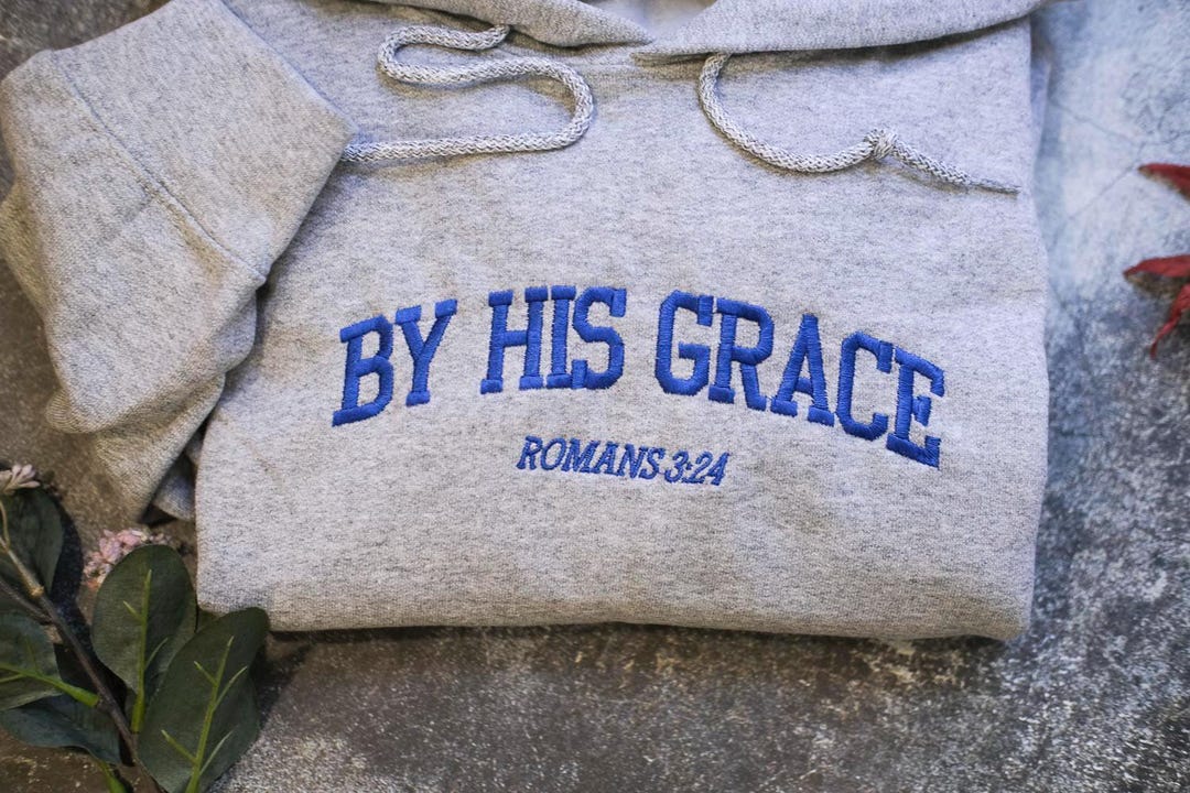 Embroidered by His Grace Hoodie| Embroidered Christian Hoodie Vintage ...