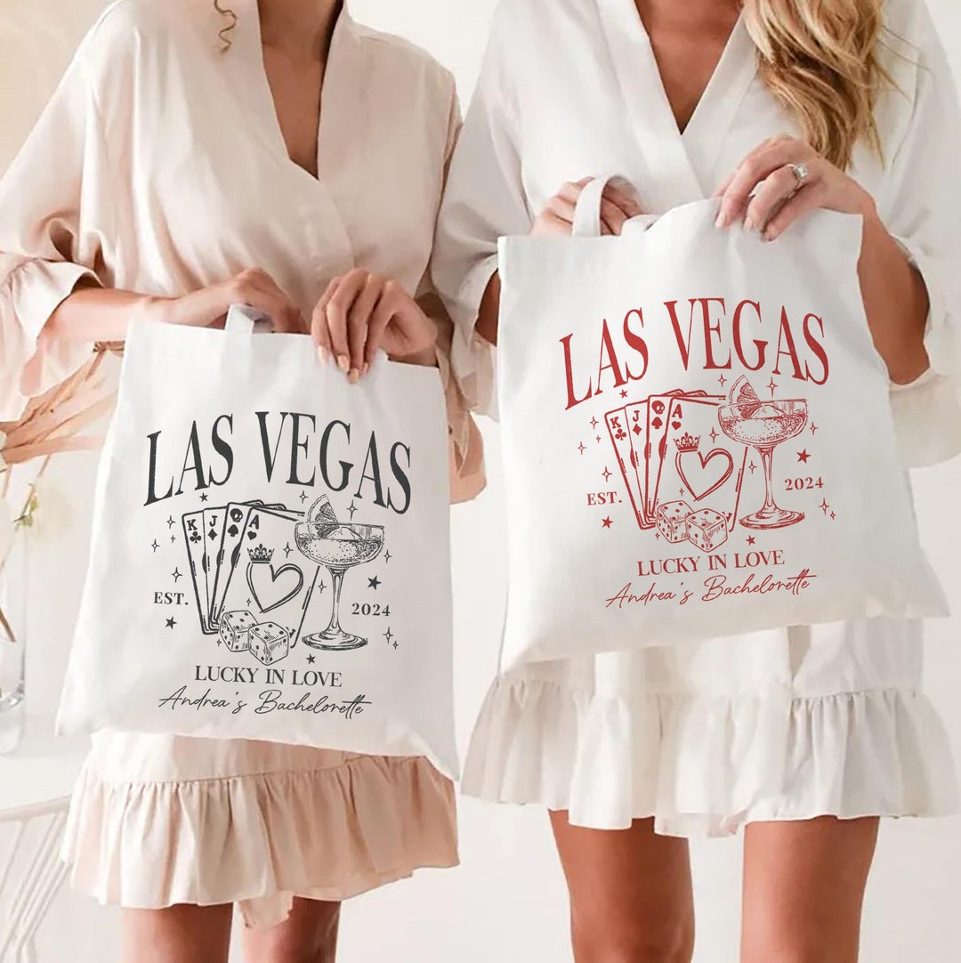 Custom Canvas Tote Bag, Lucky Dice Name Tote, Bridesmaid Gift Bags ...