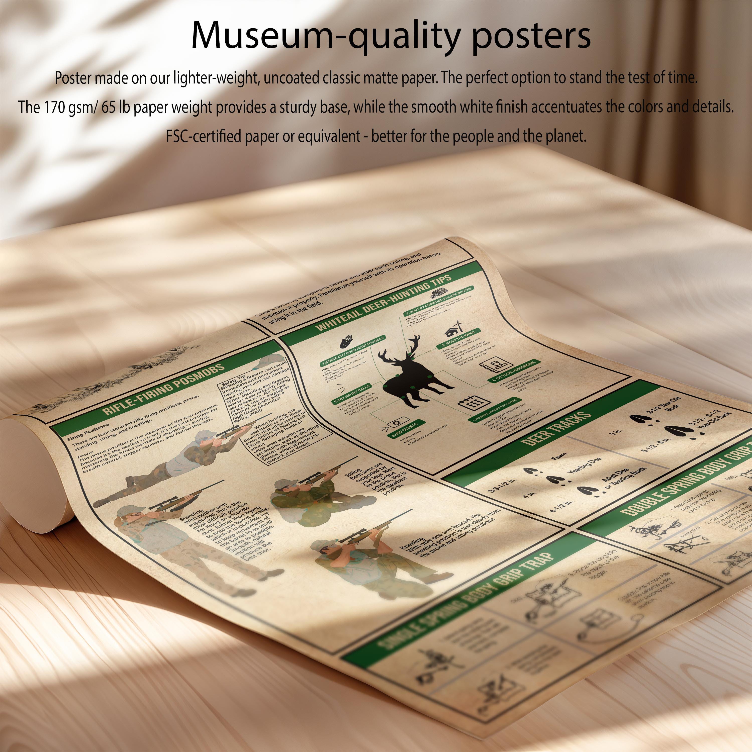 Deer Hunting Knowledge Poster, Deer Anatomy Print Hunter Guide, Deer ...
